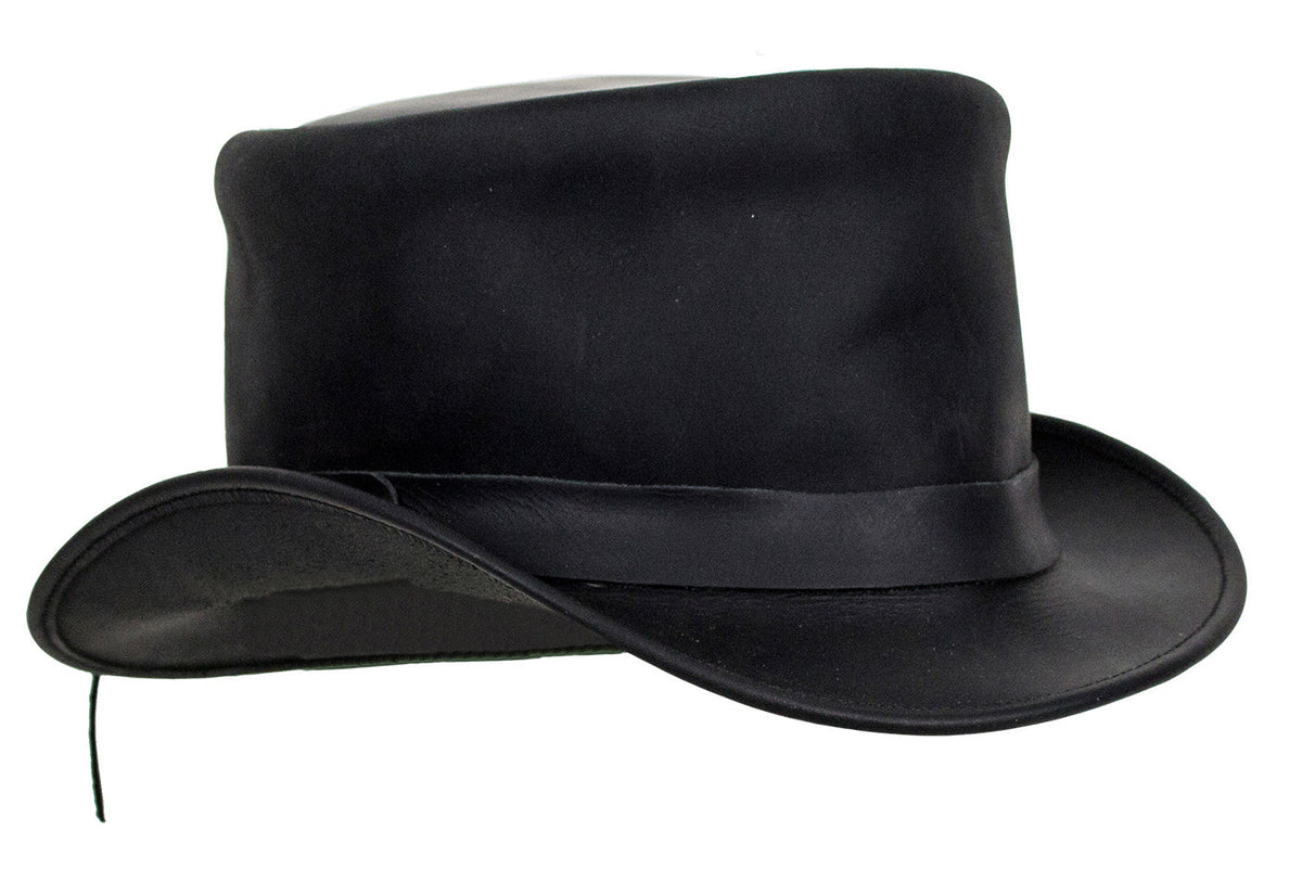 Black Leather Deadman's Top Man Hat – Philip Weber
